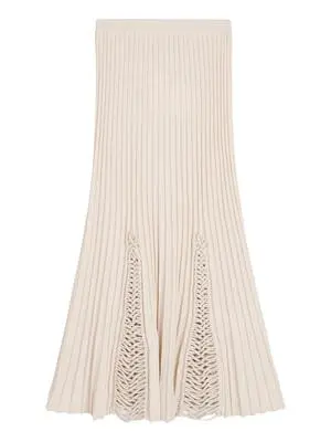 BY MALENE BIRGER Maren Wool-cotton Knit Maxi Skirt - Ivory