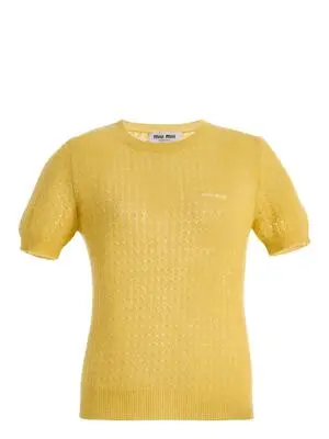 Miu Miu Cashmere-silk Top - Yellow