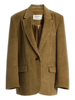 RÓHE Oversized Corduroy Blazer - Brown