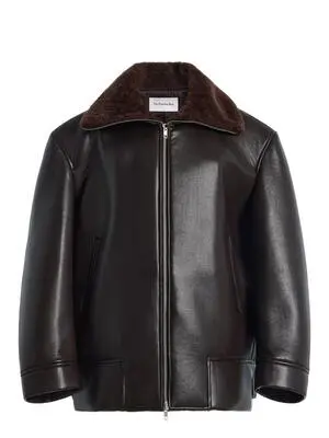 THE FRANKIE SHOP Aspen Faux Leather Jacket - Brown