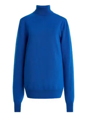 THE FRANKIE SHOP Eve Thin Wool Turtleneck Sweater - Blue