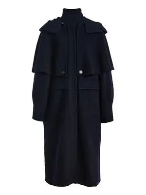 Sea Lona Double-faced Wool Hooded Coat - Navy