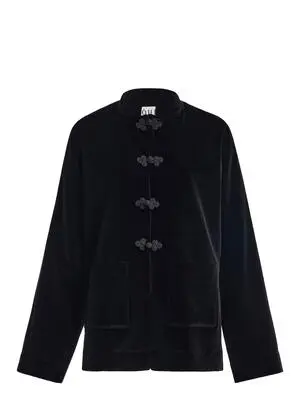 RÓHE Pankou Closure Velvet Jacket - Black