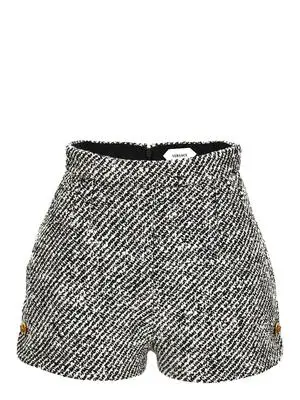 Versace Wool Boucle Mini Shorts - Black