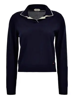 Versace Knit Polo Sweater - Navy