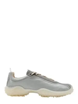 Miu Miu Bubble Nylon And Suede Sneakers - Silver