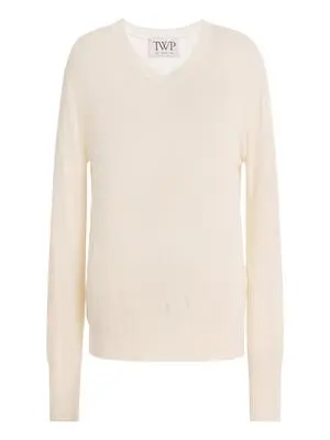 TWP Second Skin V-neck Sweater - Ivory