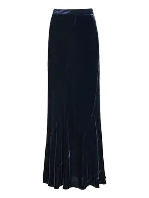 Cara Cara Samara Silk-blend Velvet Maxi Skirt - Navy