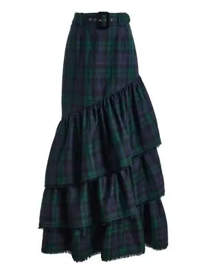 Cara Cara Priya Virgin Wool Maxi Skirt - Plaid