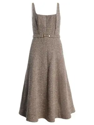 Cara Cara Dalia Midi Wool Dress - Brown