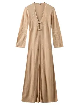 THE GARMENT Desire Cotton Button Maxi Dress - Tan