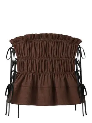 THE GARMENT Bali Cotton-blend Strapless Top - Brown