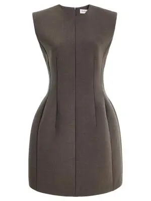 THE FRANKIE SHOP Bryn Cinched Crepe Mini Dress - Grey