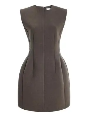 THE FRANKIE SHOP Bryn Cinched Crepe Mini Dress Grey