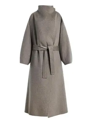 THE FRANKIE SHOP Leroy Reversible Funnel-neck Wool-blend Coat - Neutral