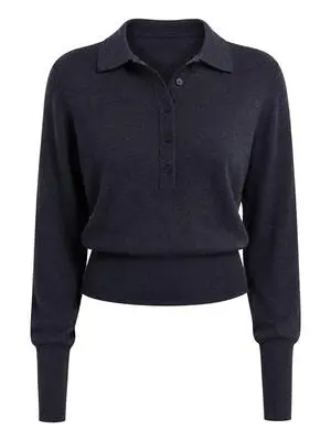DL1961 November Merino Wool Knit Polo - Navy