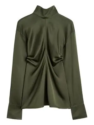 TOTEME Slouch Satin Top - Green