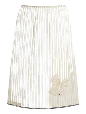 Prada Striped Cupro Midi Skirt - Yellow