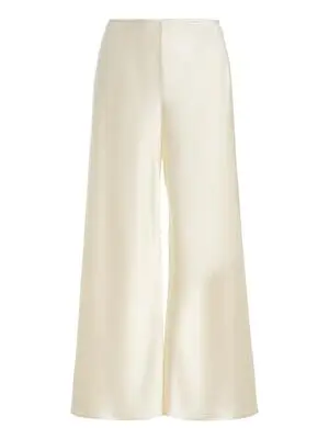 LESET Barb Bias Satin Wide-Leg Pants