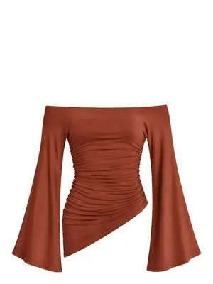 CELESTINE & MAE Seraphine Batwing Asymmetric Top - Orange