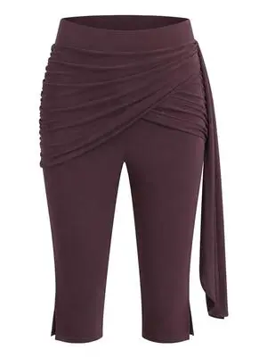 CELESTINE & MAE Brown Imai Wrap Tie Capri Pants