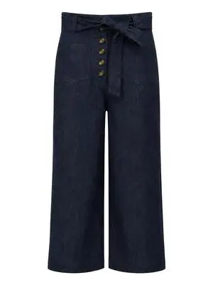 SVETLANA K High-waisted Cropped Jeans Organic Denim In Raw - Blue