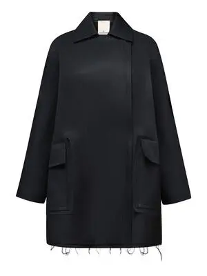 DI STAVNITSER Car Wool-silk Coat - Navy