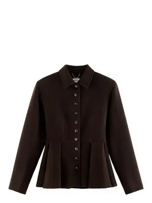 Arakii Peplum Wool-cashmere Jacket - Brown