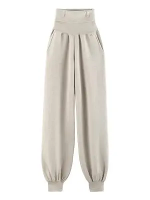 Arakii Foldover Knitted Wool Pants - Neutral