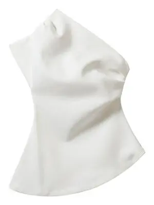 THE GARMENT Glam Cotton-blend Asymmetric Tee - Ivory