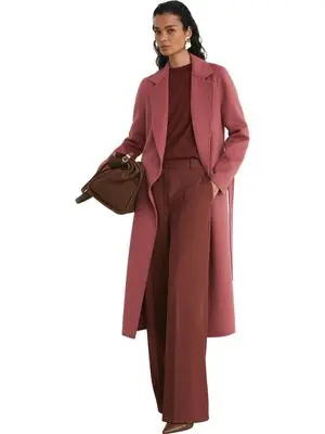 REISS Marlowe Wool-blend Double-breasted Blind-seam Coat - Pink