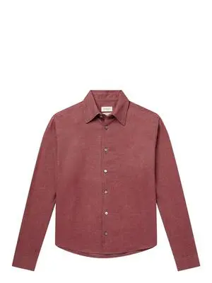 SECOND / LAYER Brushed Cotton Shirt - Red