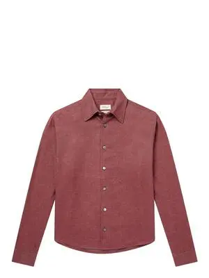 SECOND / LAYER Brushed Cotton Shirt - Red