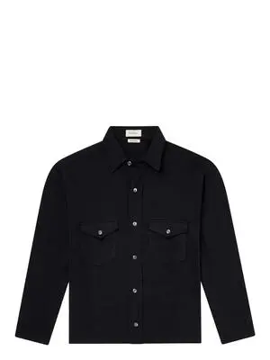 SECOND / LAYER Field Cotton-twill Shirt - Black