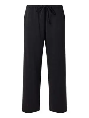 SECOND / LAYER Team Straight-leg Drawstring Lyocell-twill Trousers - Black