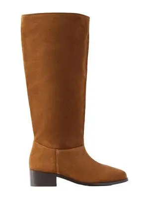 Staud Indie Slouch Suede Boots - Brown