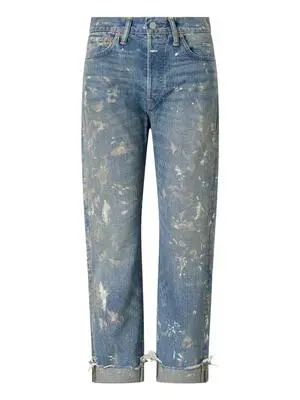RALPH LAUREN RRL Paint-Splattered Boyfriend Jeans