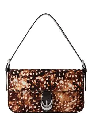 Staud Harlow Animal-printed Calf Hair Shoulder Bag - Brown