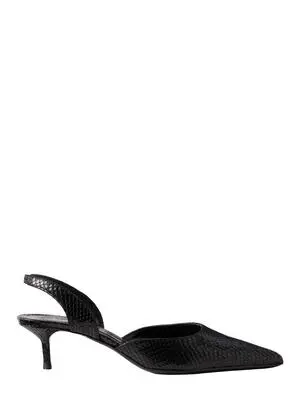 Staud Sebastian Snake-effect Leather Pumps - Black