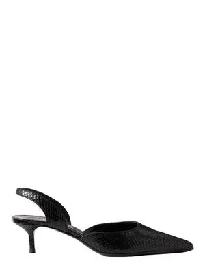 Staud Sebastian Snake-effect Leather Pumps - Black