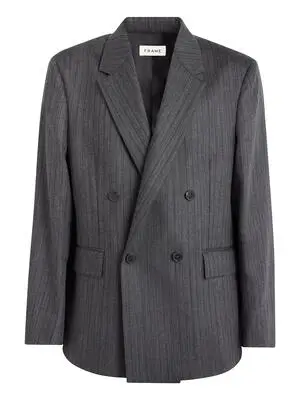 FRAME Wool Twill Pinstripe Blazer