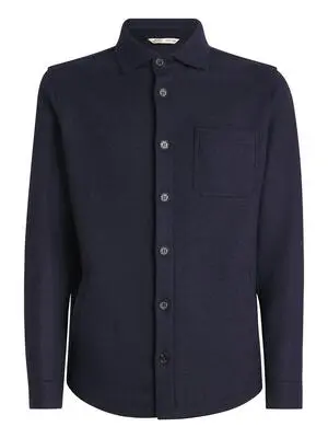 MAURIZIO BALDASSARI Virgin Wool-blend Overshirt - Navy