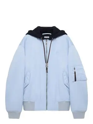 Loewe Anagram Hooded Bomber Jacket - Blue