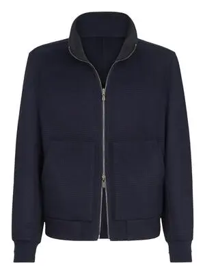 Brunello Cucinelli Cashmere Reversible Check Jacket - Blue