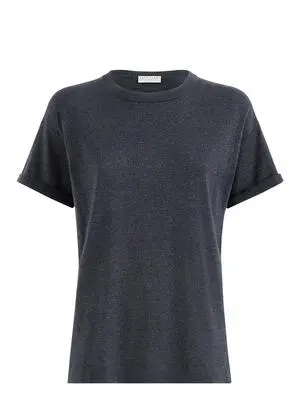 Brunello Cucinelli Cashmere-silk Blend T-shirt - Blue