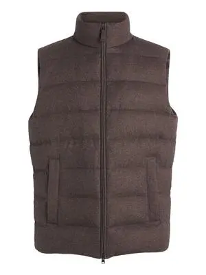 Herno Silk-cashmere Down Quilted Gilet - Brown