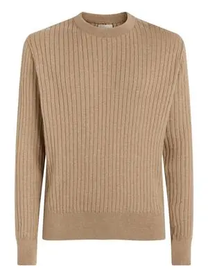 Oliver Peoples Organic Cotton Ribbed Blenheim Sweater - Brown