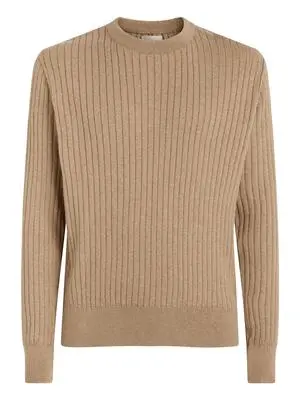 Oliver Peoples Oliver Spencer Organic Cotton Ribbed Blenheim Sweater Brown