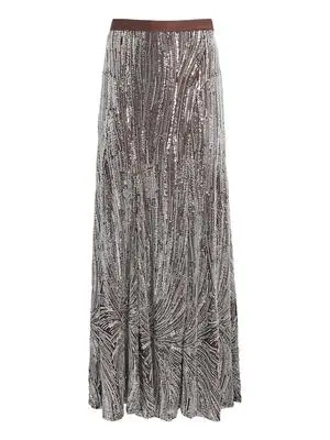 Rabanne Sequin-embellished Maxi Skirt - Brown