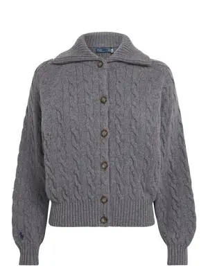 Polo Ralph Lauren Wool-cashmere Cable-knit Cardigan - Grey